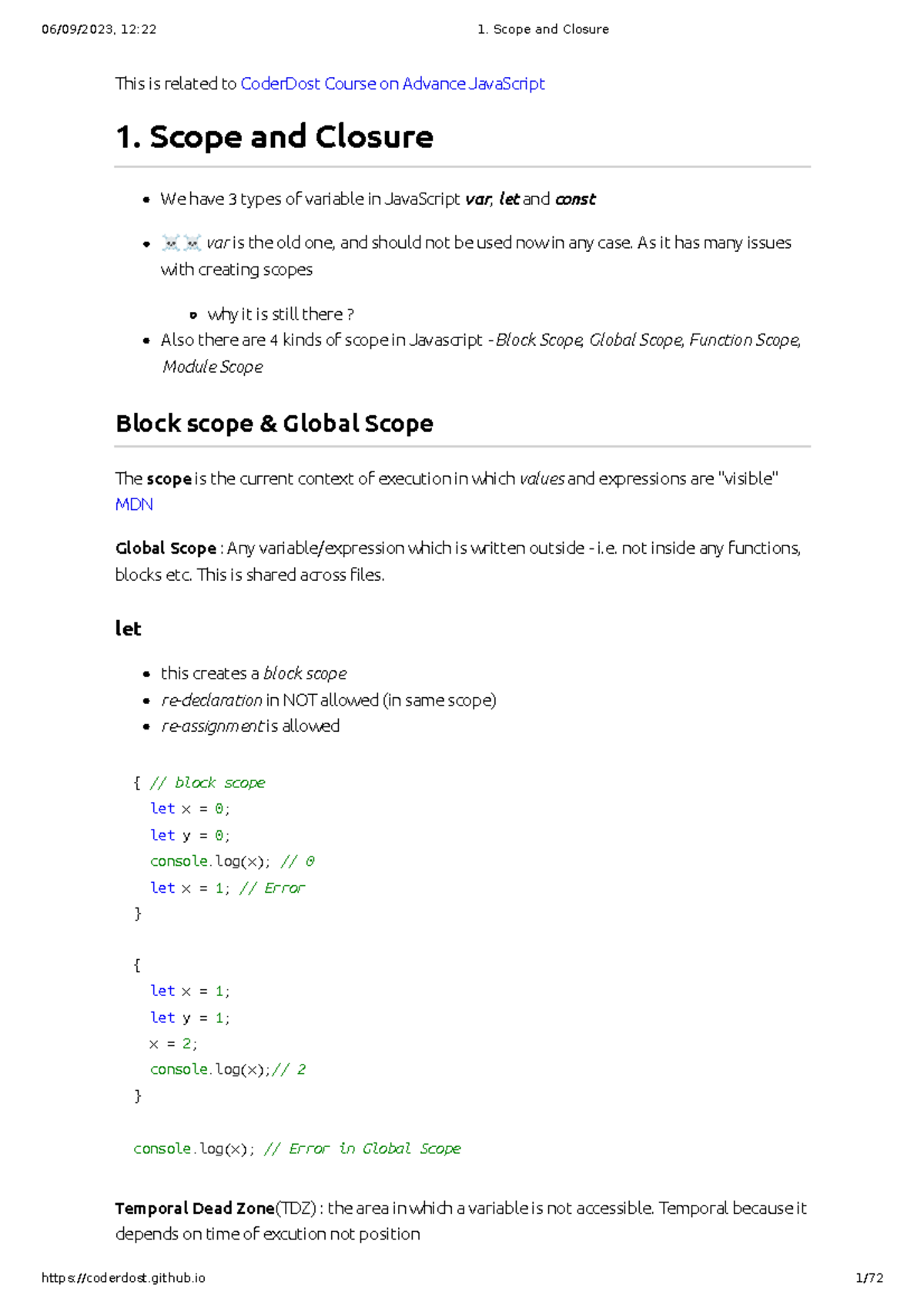 1. Scope and Closure - This is related to CoderDost Course on Advance ...