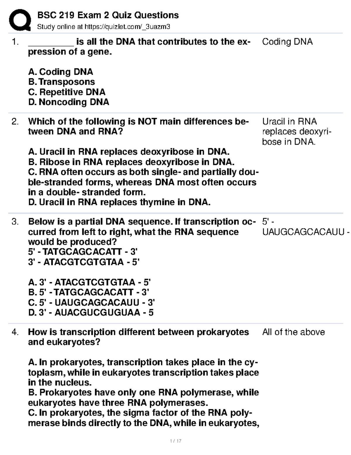 Genetics Quiz Questions - Study online at quizlet/_3uazm _________ is ...