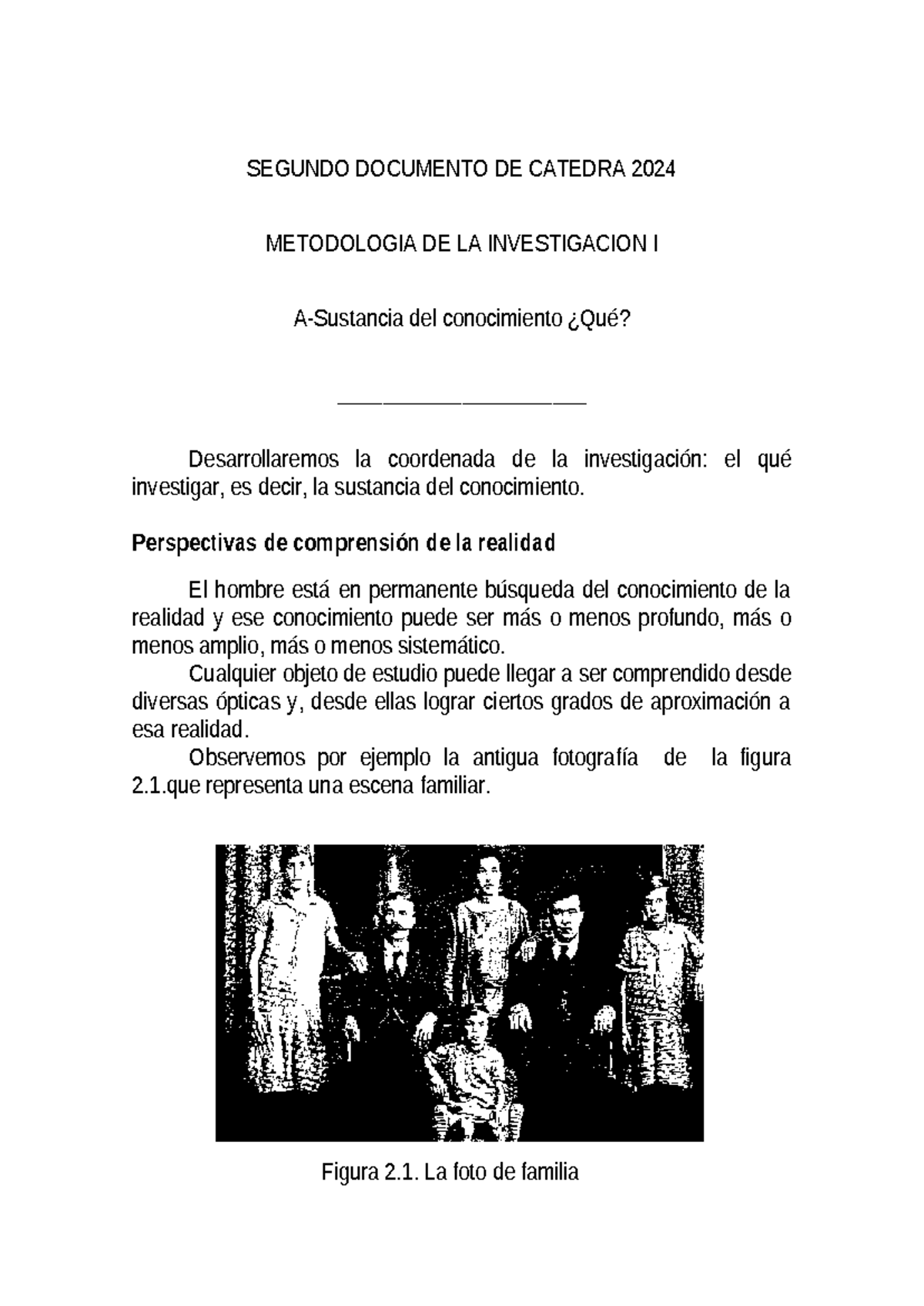 2024 Segundo Documento de catedra Metodo 1 sustancia y forma - SEGUNDO DOCUMENTO DE CATEDRA 2024 ...