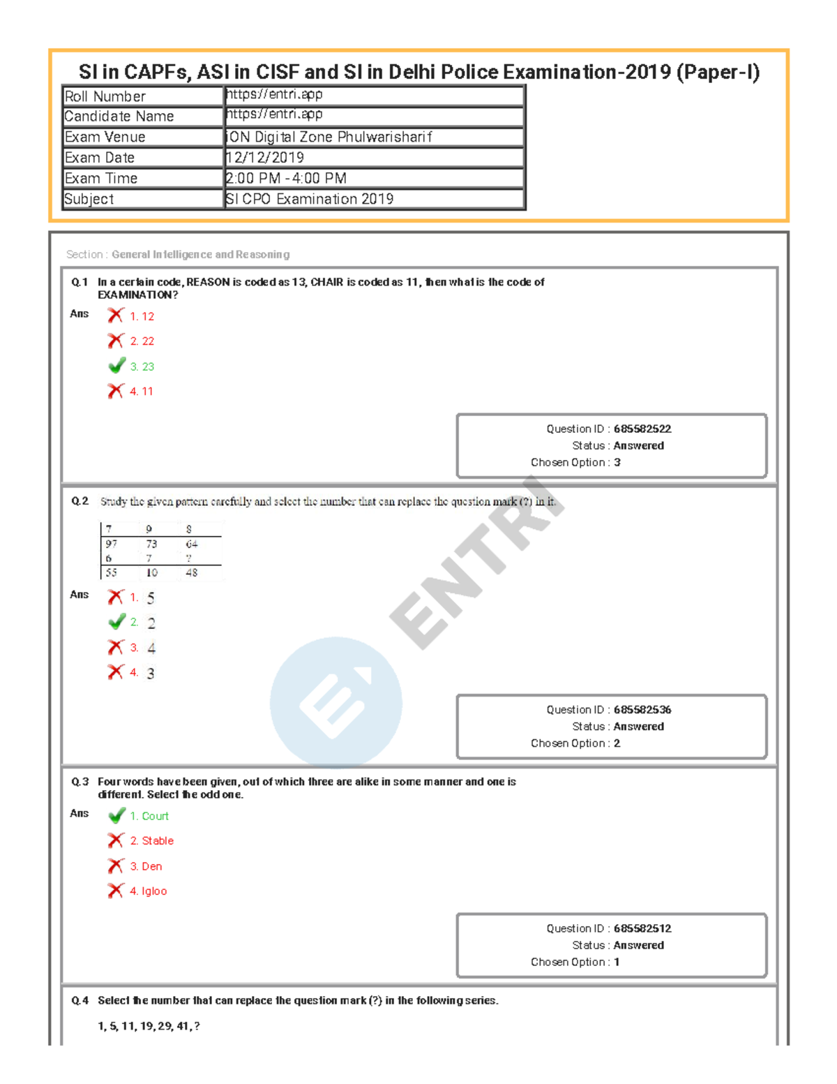 12S2E - Good - Q In a certain code, REASON is coded as 13, CHAIR is ...