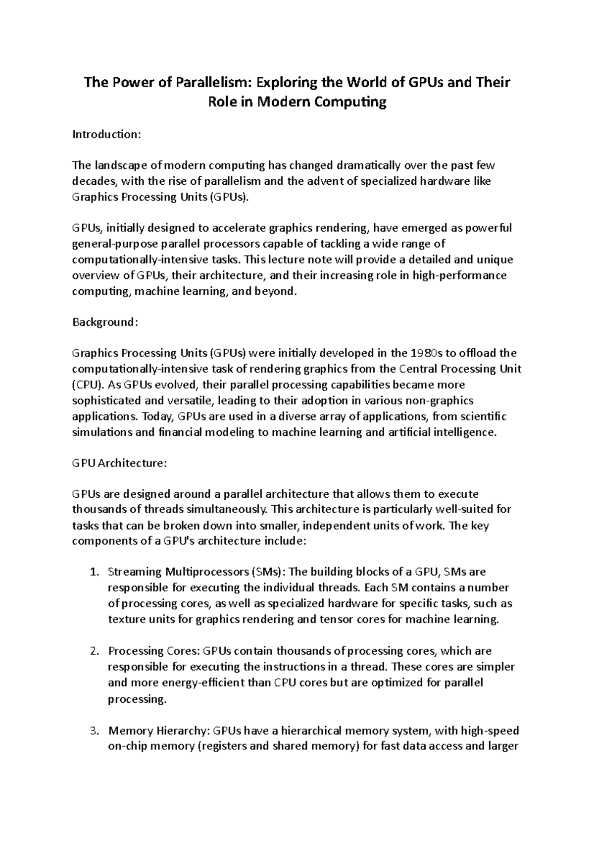 The Power of Parallelism- Exploring the World of GPUs and Their Role in ...