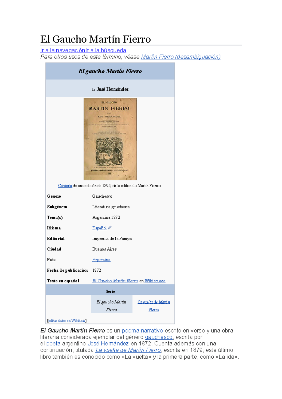 El Gaucho Martín Fierro - El gaucho Martín Fierro de José Hernández ...