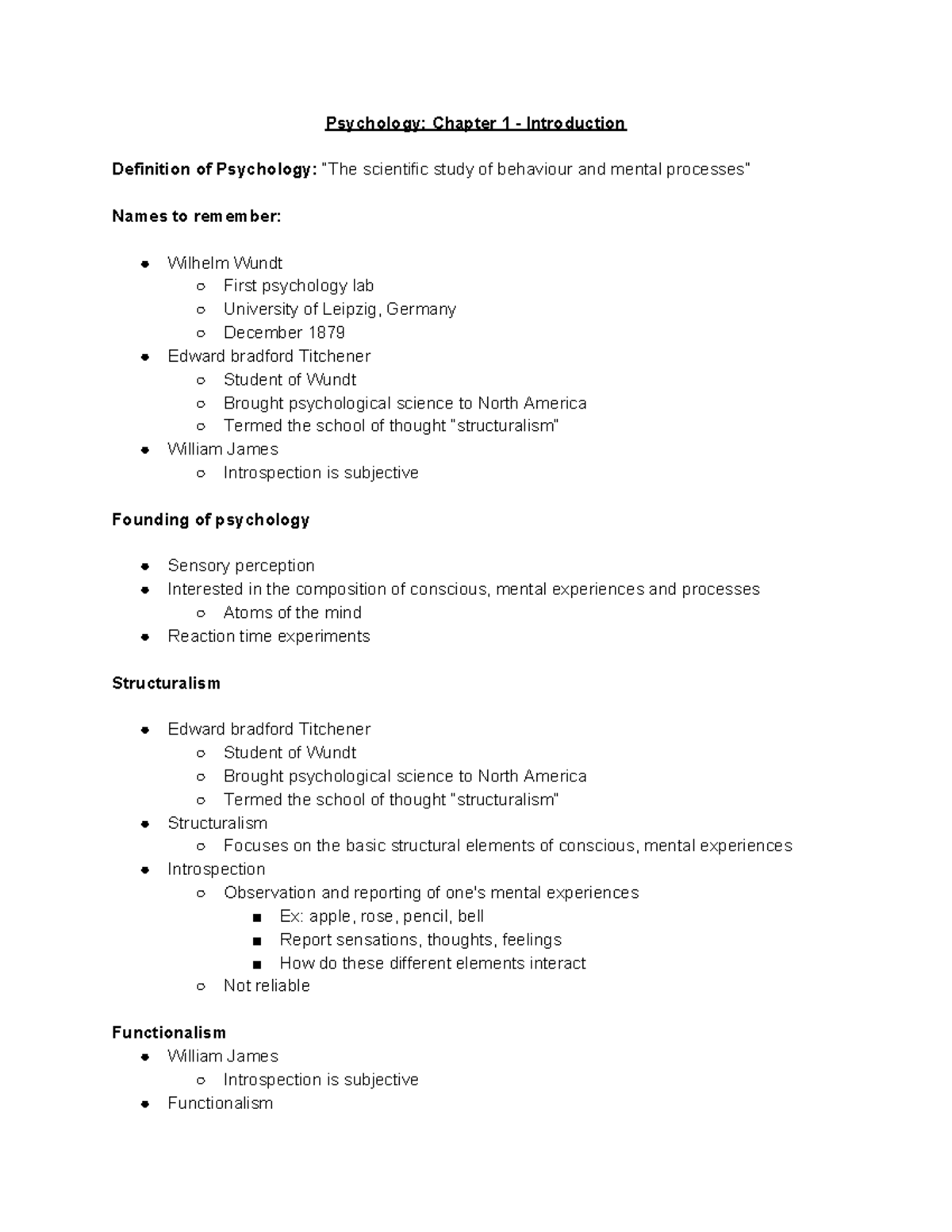 Chapter 1 Psychology - Lecture notes lecture 1 - Psychology: Chapter 1 ...