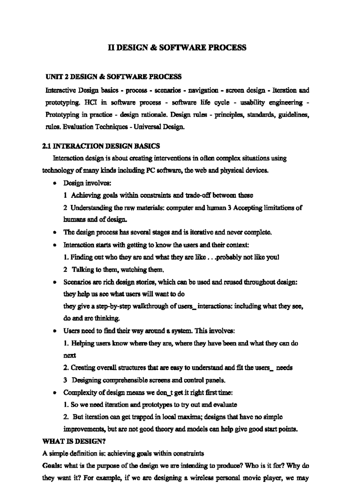 Hci unit2 - computer science - Computer Science-MSc - Studocu