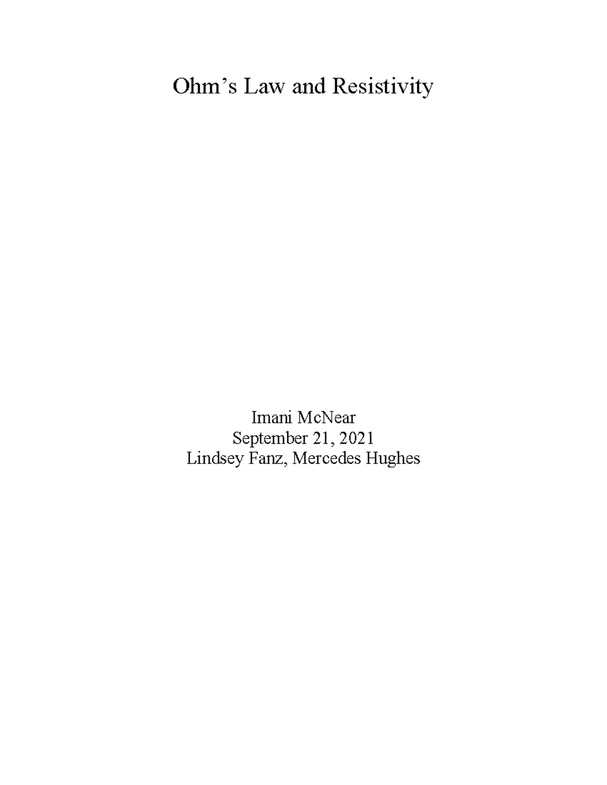 Ohm s law lab 5 - lab report for ohms law phys 223 - Ohm’s Law and ...