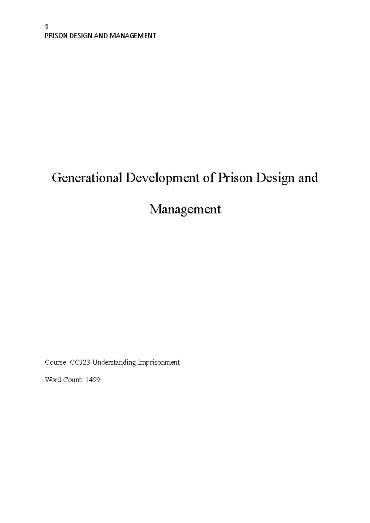 Understanding Imprisonment Prison management - PRISON DESIGN AND ...