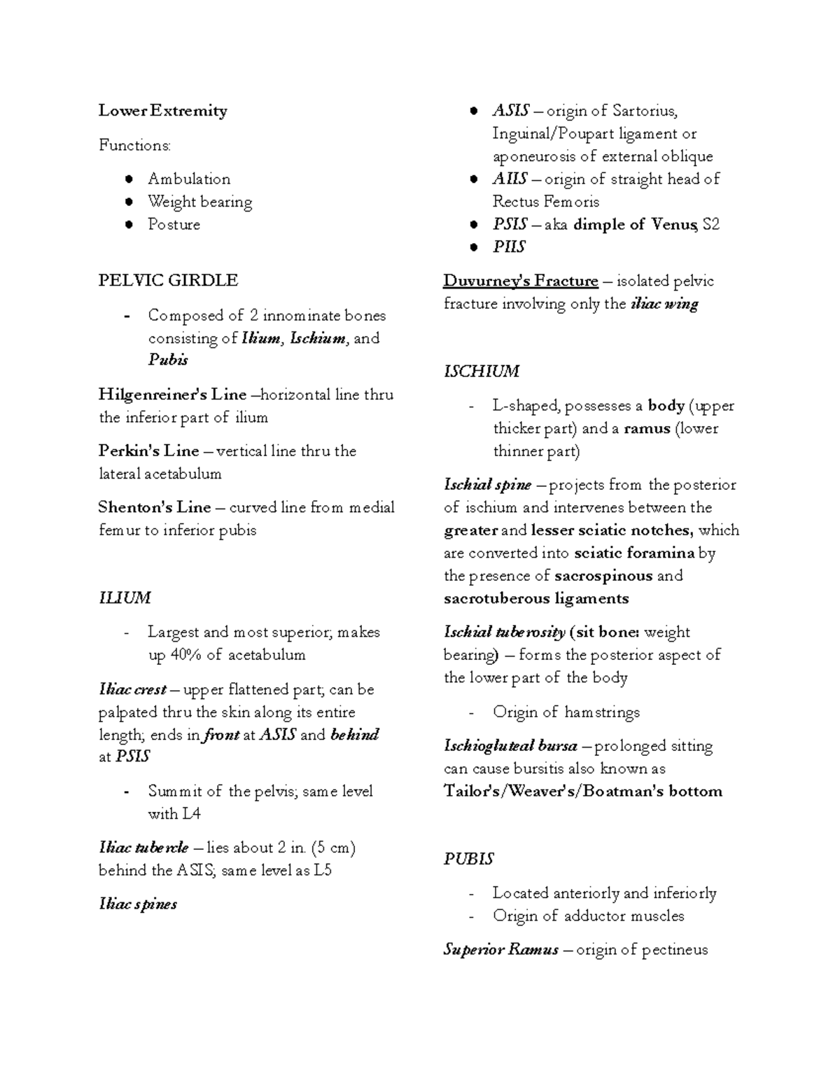 Lower Extremity Anatomy - Lower Extremity Functions: Ambulation Weight ...