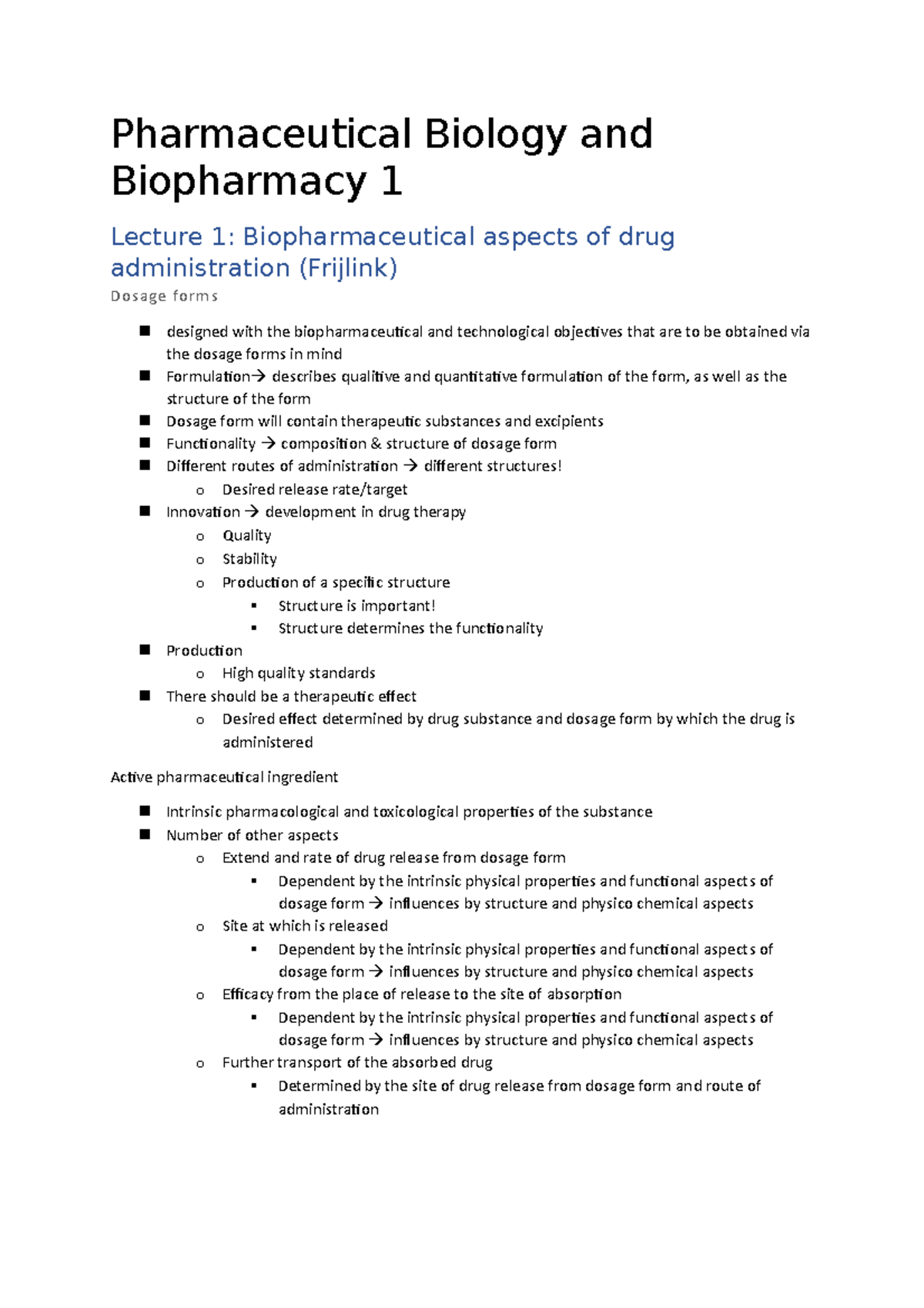 Pharmaceutical biology and biopharmacy 1 - Pharmaceutical Biology and ...