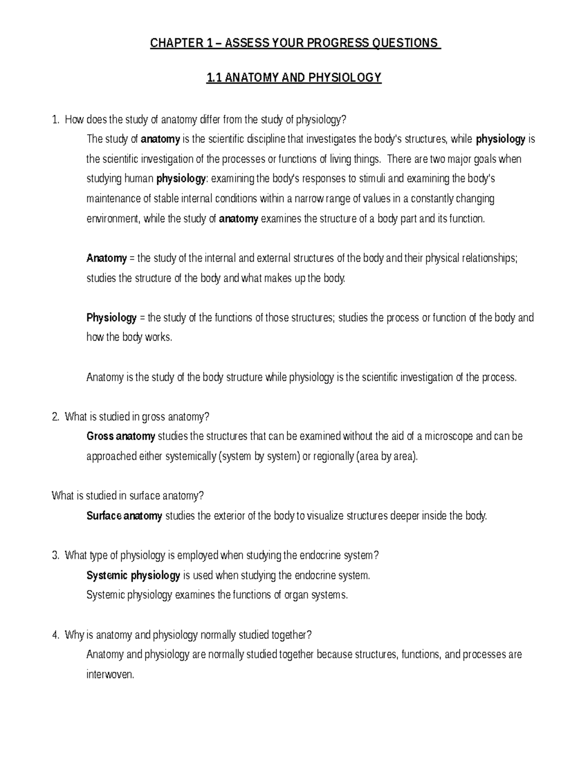 Access your progress questions from book, ch 1 - CHAPTER 1 – ASSESS ...