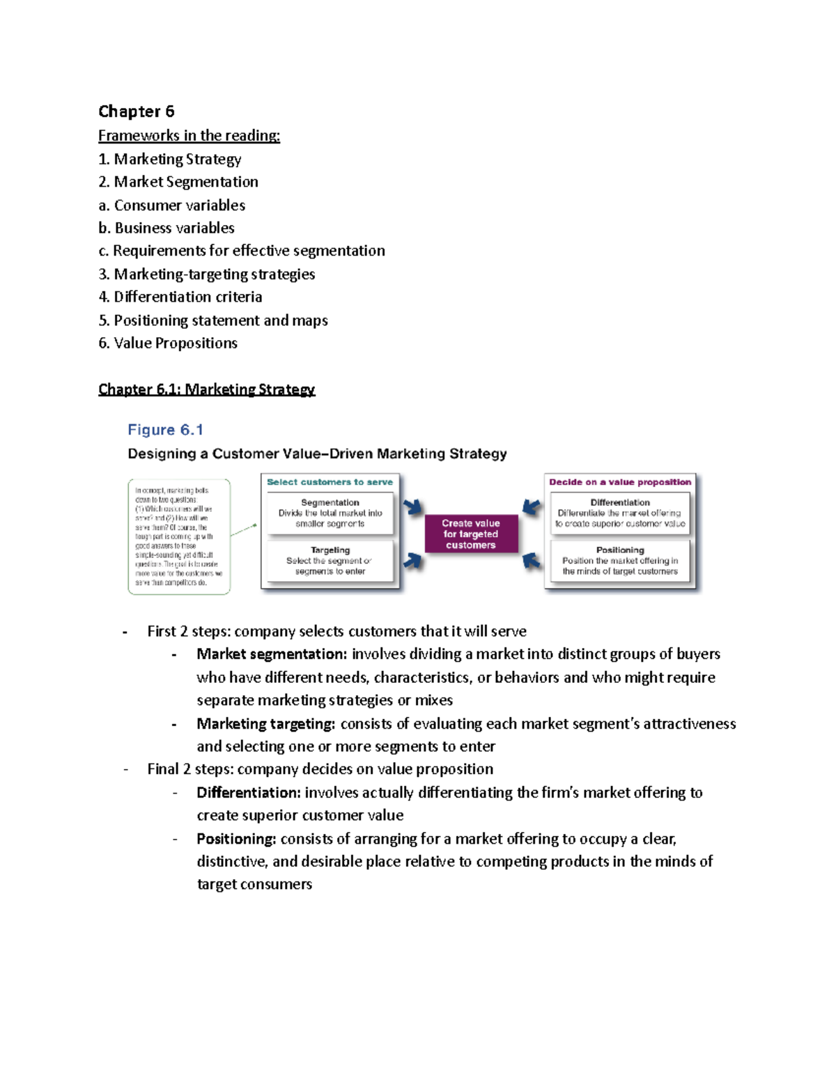 Ch 6 mktg - Textbook Notes - Chapter 6 Frameworks in the reading ...