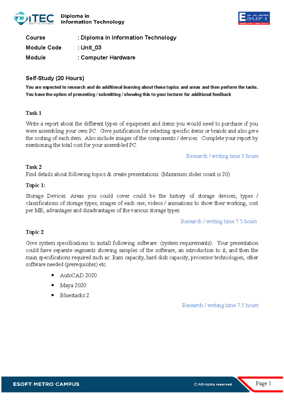 Storage Devices - Downlod - Course : Diploma in Information Technology Module Code : Unit ...