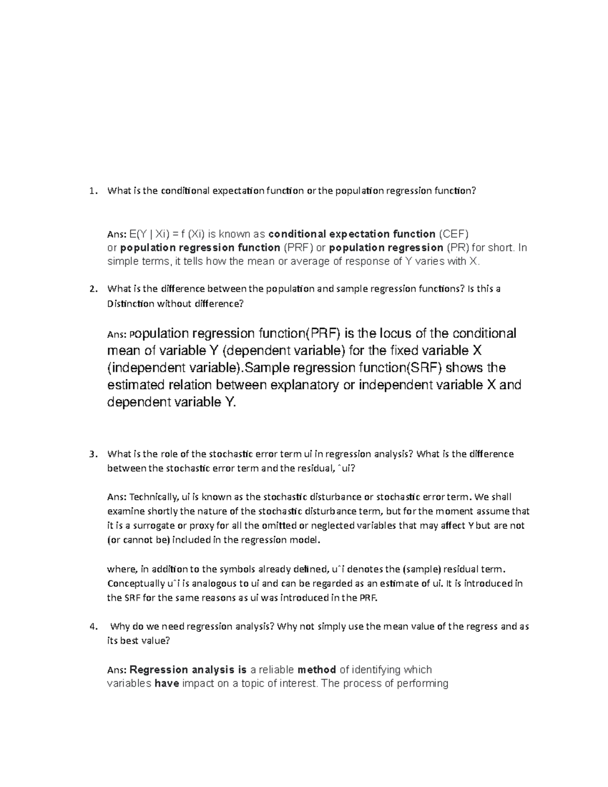Economet - Lecture notes 3 - What is the conditional expectation ...