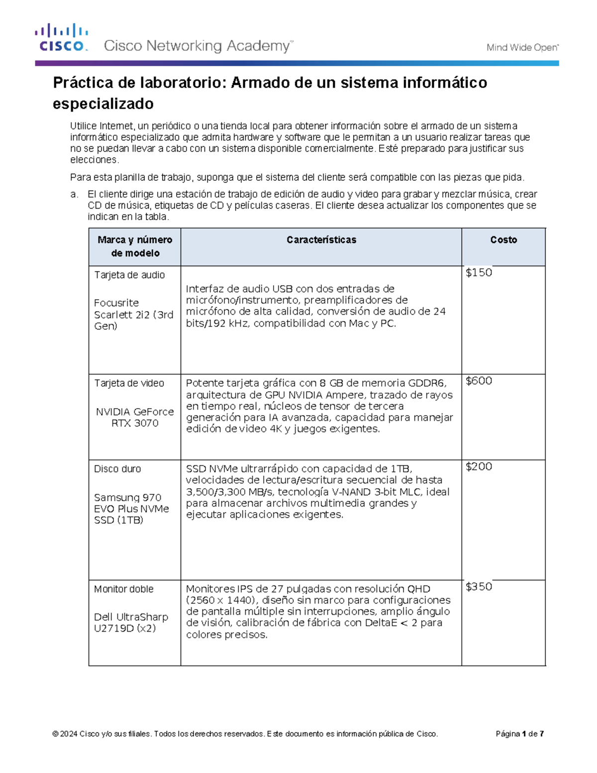 Practica 4.1- Armado de un sistema informático especializado - Práctica de laboratorio: Armado ...