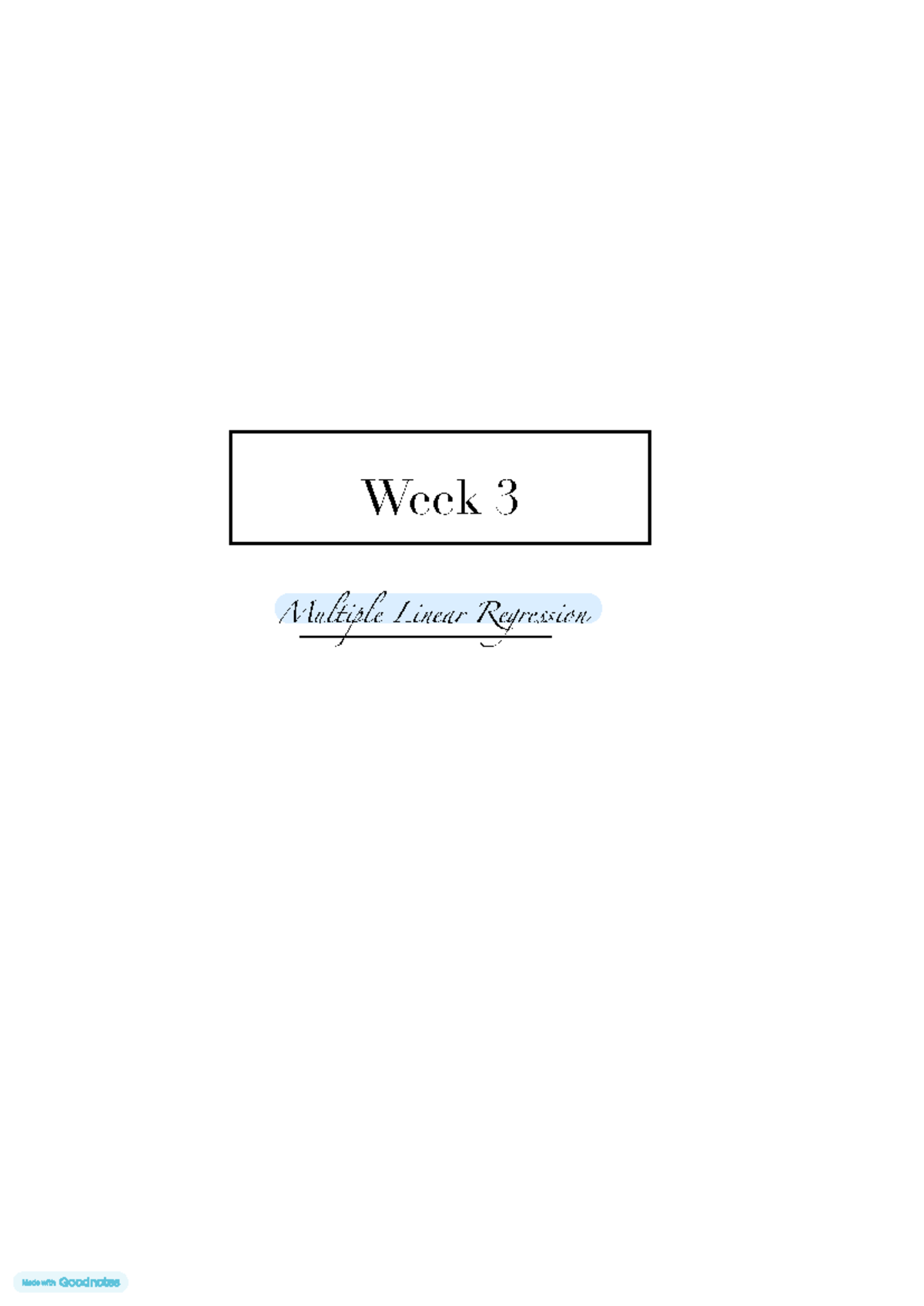 ECO3021S Multiple linear regression - Week 3 Multiple Linear Regression ...