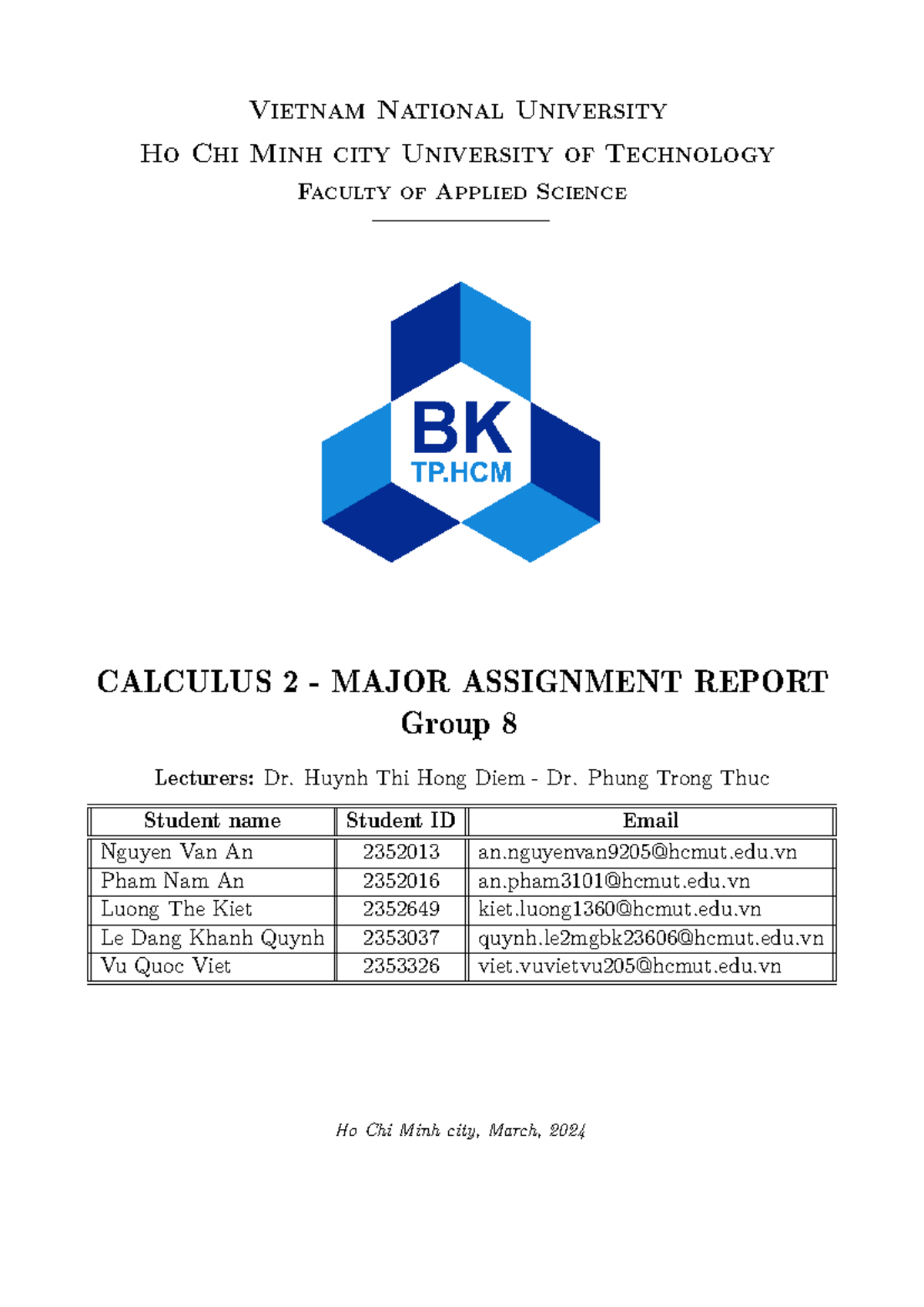Calc2-Project-final - Calculus 2 - Vietnam National University Ho Chi ...