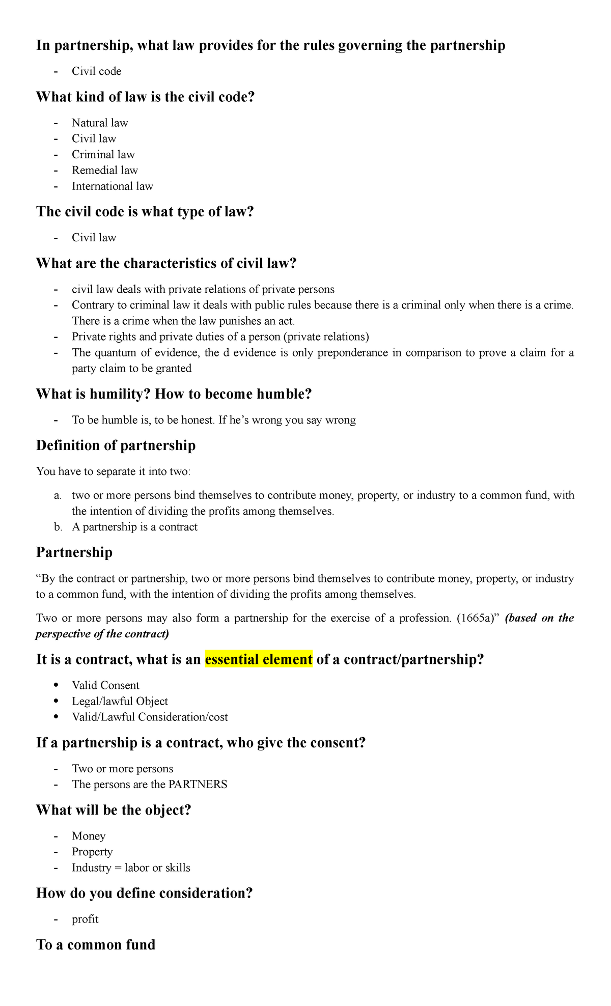 Concept OF Partnership - In partnership, what law provides for the ...