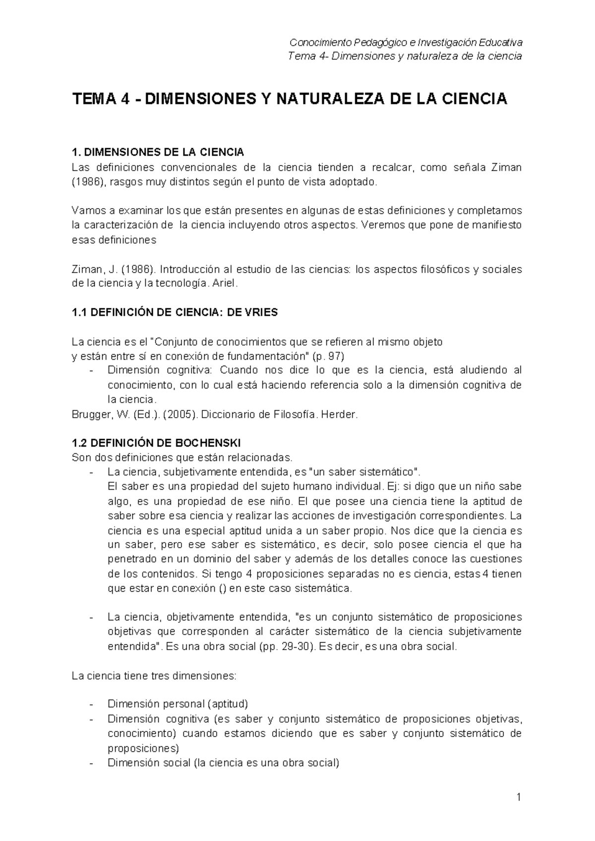 TEMA 4 - Dimensiones Y Naturaleza DE LA Ciencia - Tema 4- Dimensiones y ...