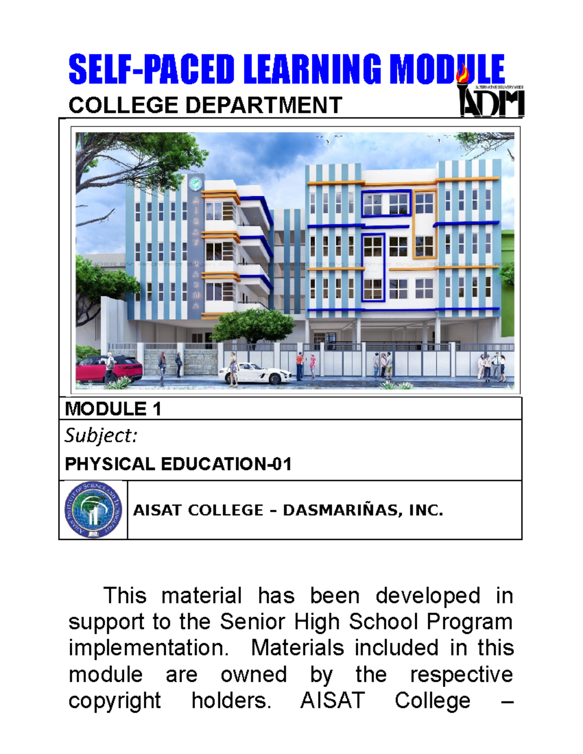 ABS-M1-PE01 - ARTS APPRECIATION - SELF-PACED LEARNING MODULE COLLEGE ...