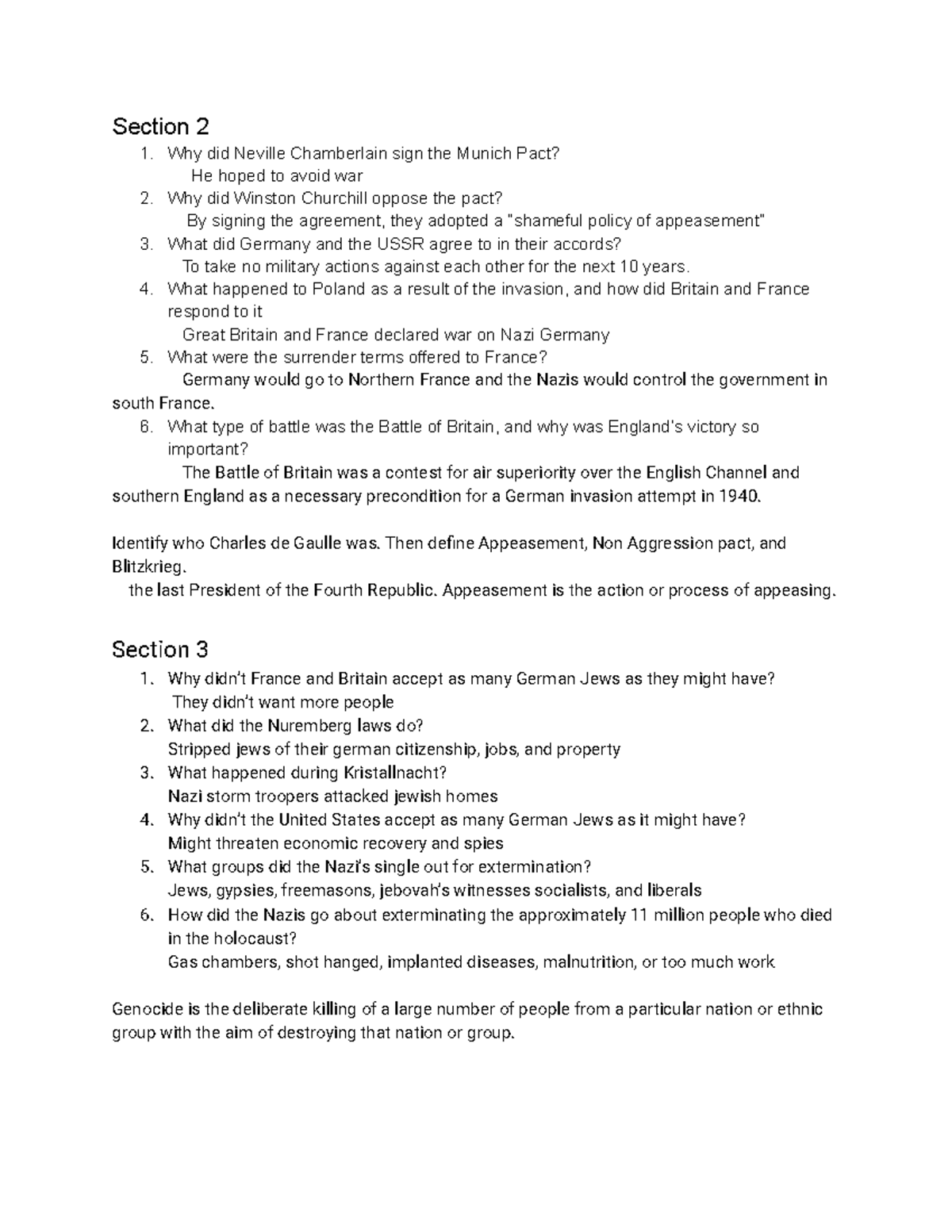 Chapter 16 Guided Reading - Section 2 Why did Neville Chamberlain sign ...