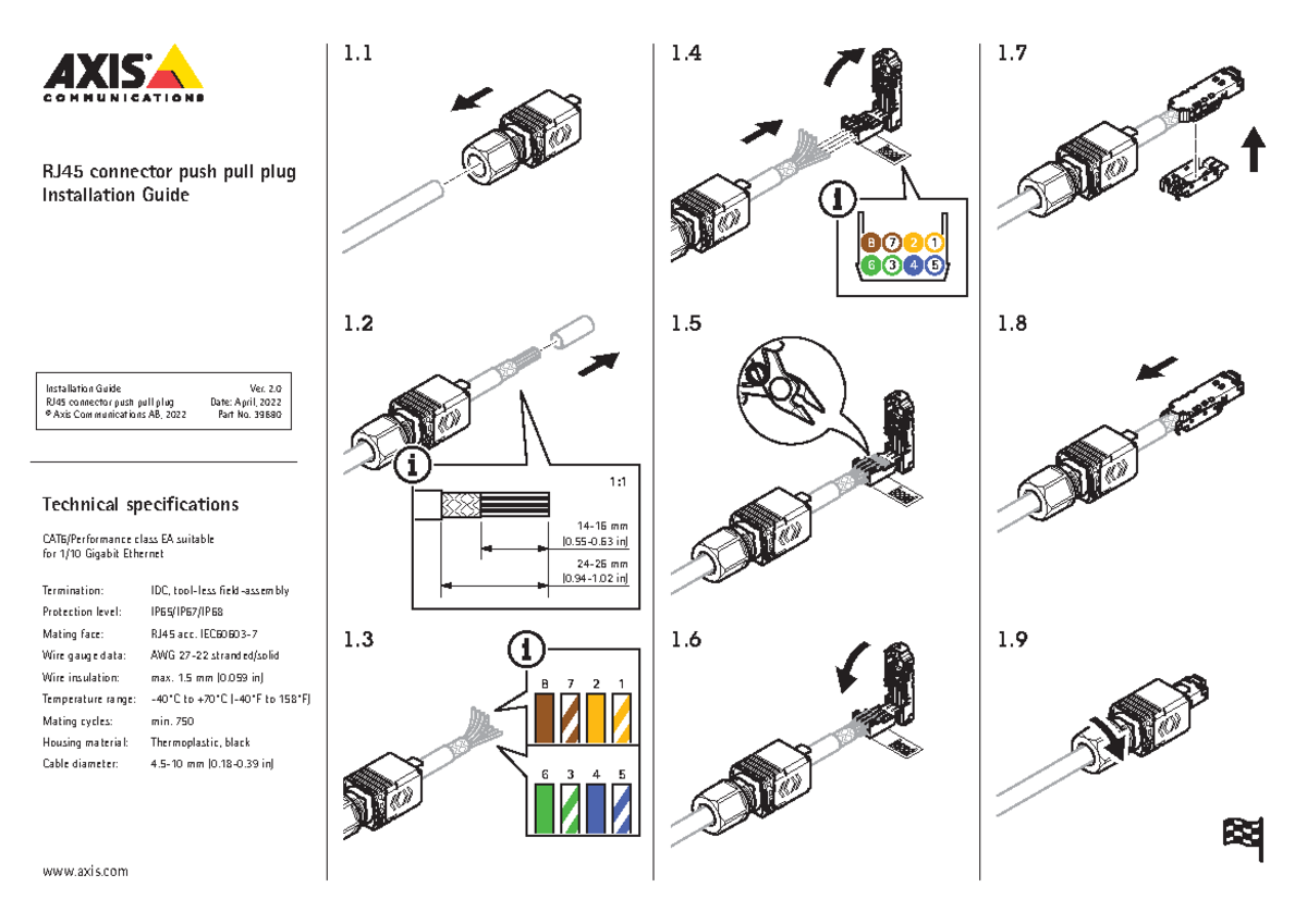 Rj45 push pull connector installation guide en US 361039 - 1. 1. 1. 1 ...