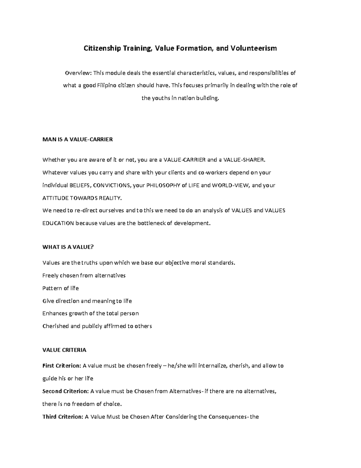 Citizenship Training, Value Formation, and Volunteerism-converted ...