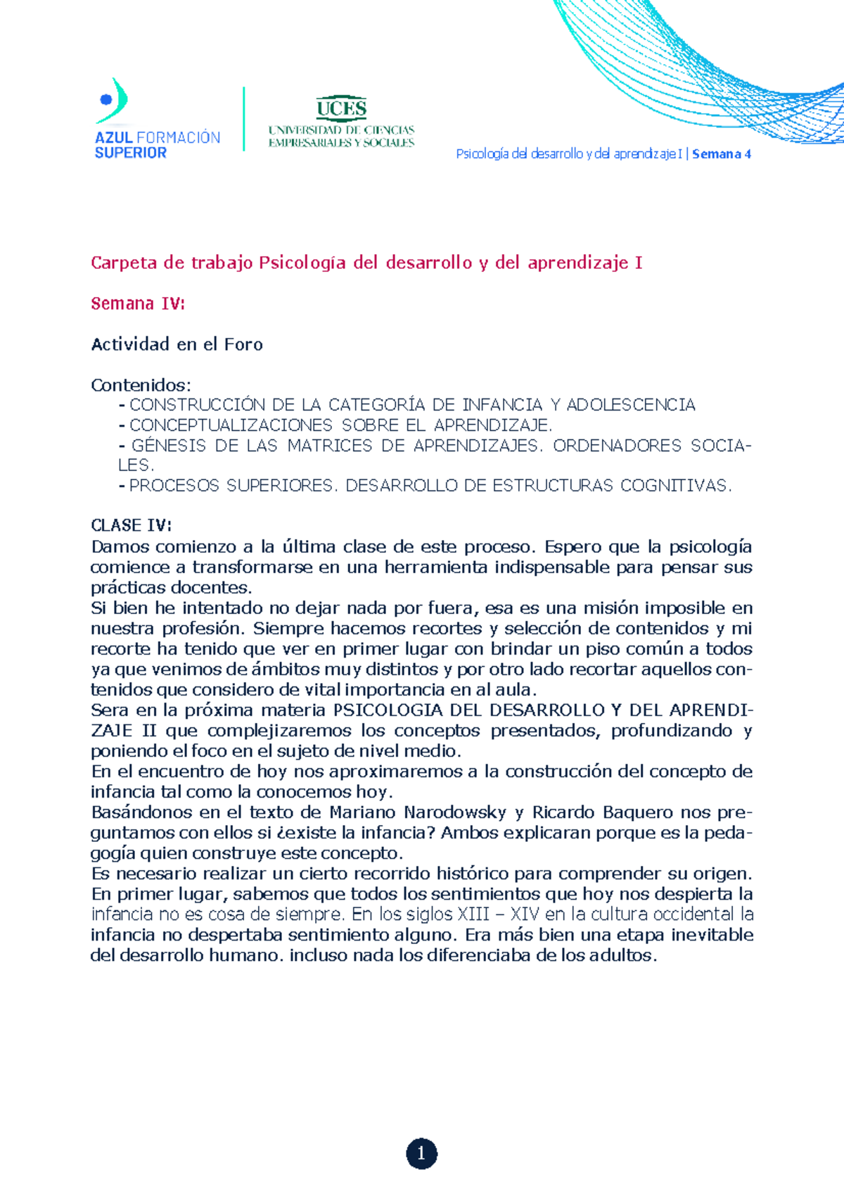 D. psicologia-semana 4 - Carpeta de trabajo Psicología del desarrollo y del aprendizaje I Semana ...