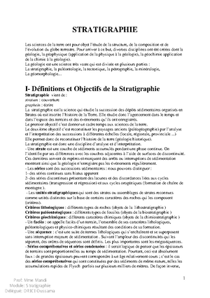 Stratigraphie TD Corrigé 01 - Des exercices corrigés : DATATION ...