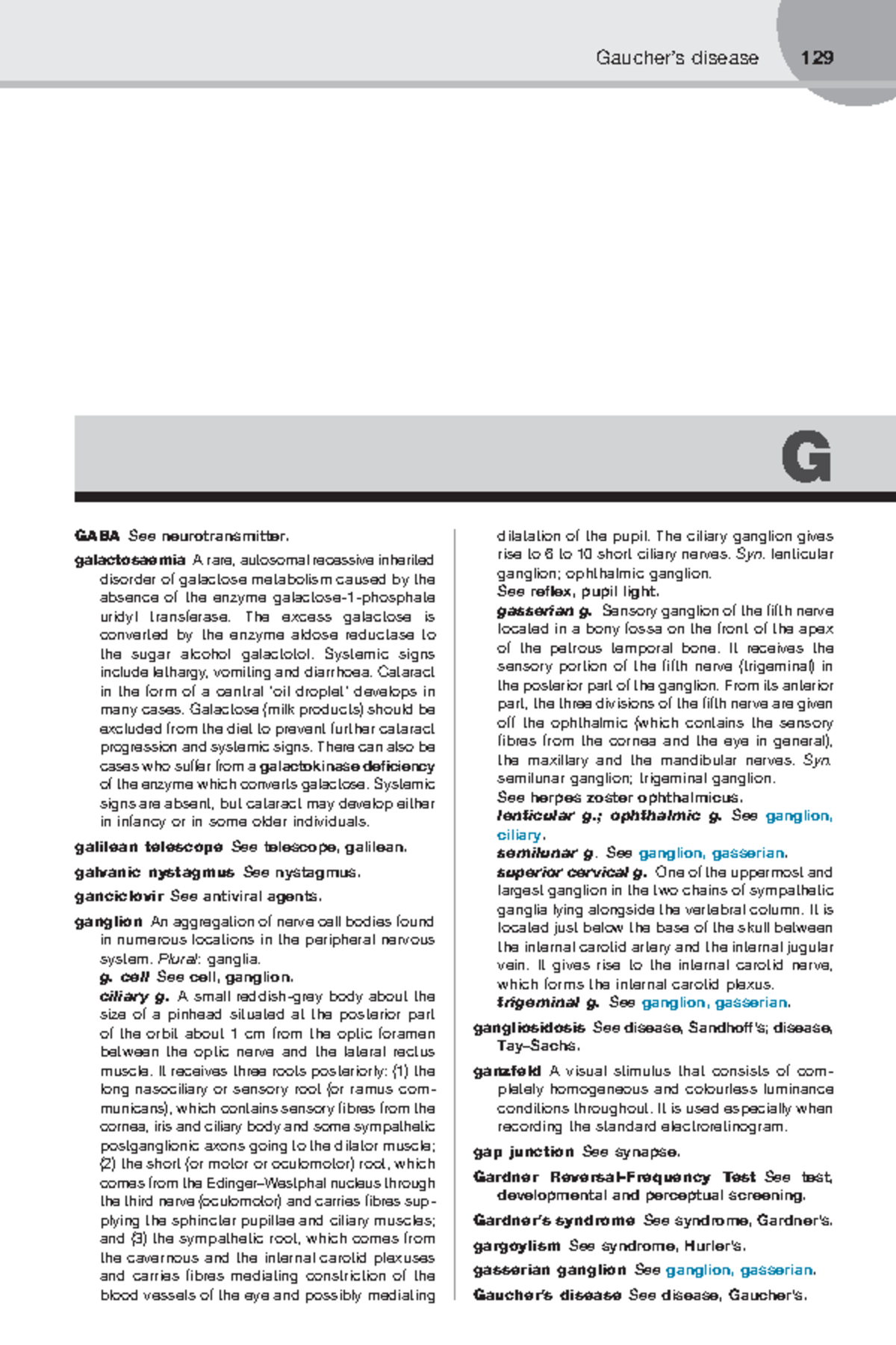 G 2018 Dictionary-of-Optometry-and-Vision-Science - Gaucher’s disease ...