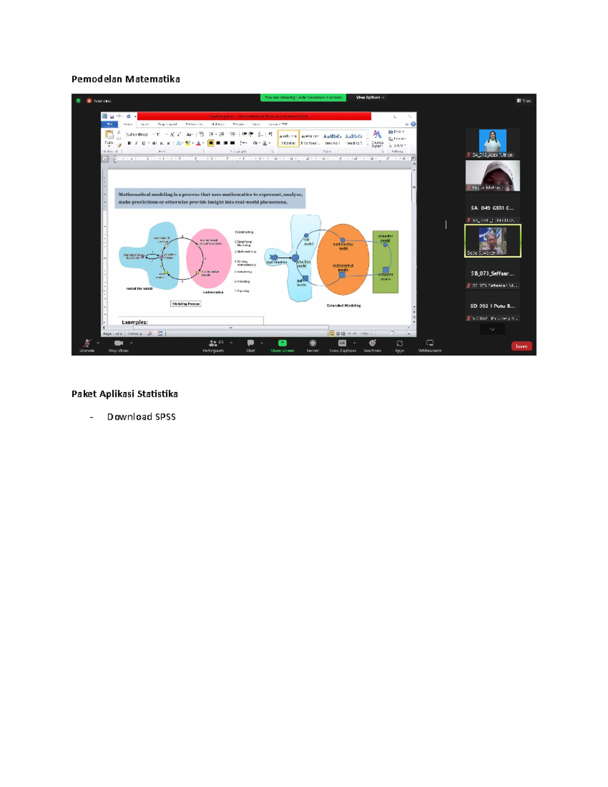 Ss matkul undiksha - Screenshoot Mata Kuliah : Statistika Matematika ...