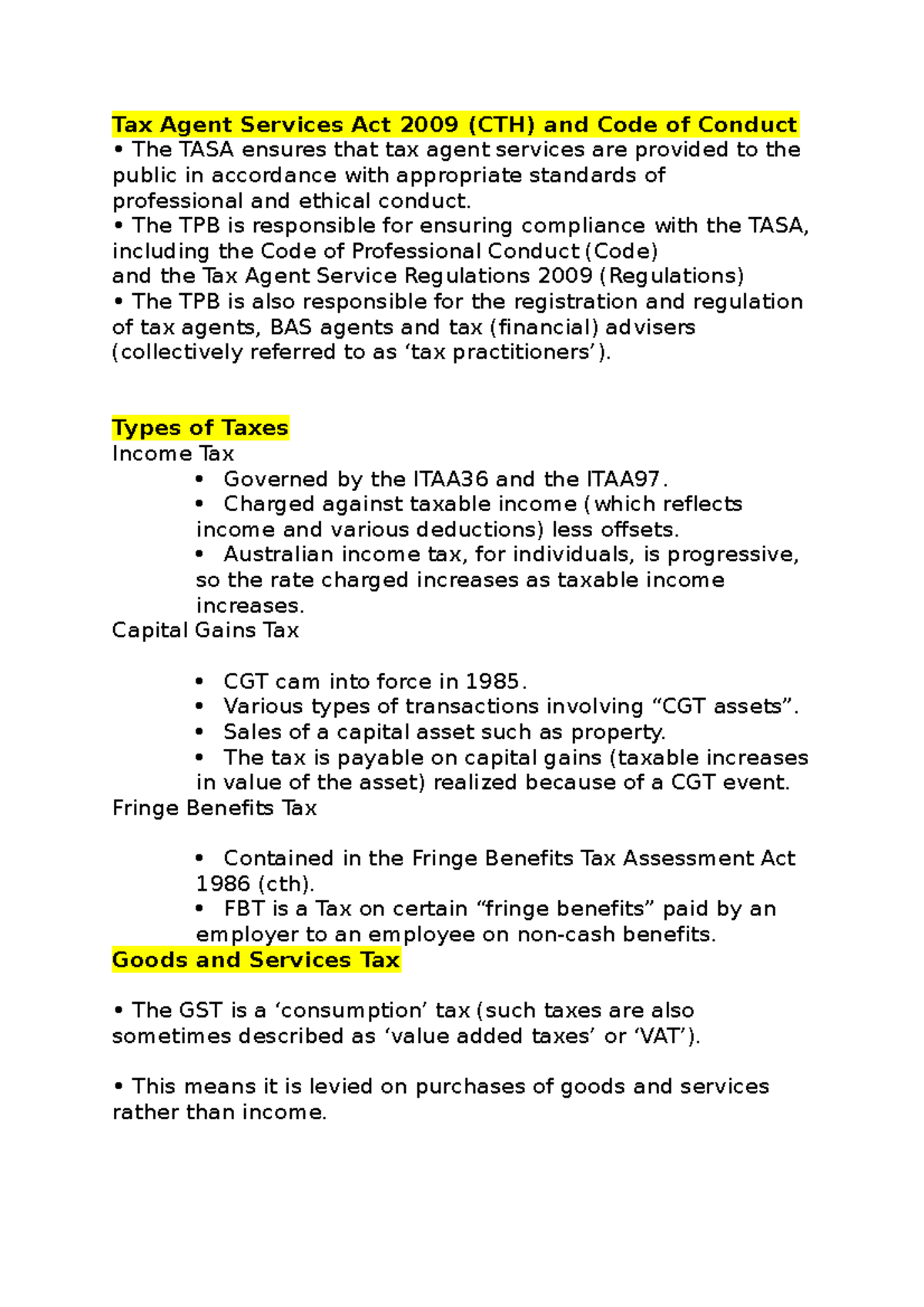 Tax Agent Services Act 2009 - The TPB is responsible for ensuring ...
