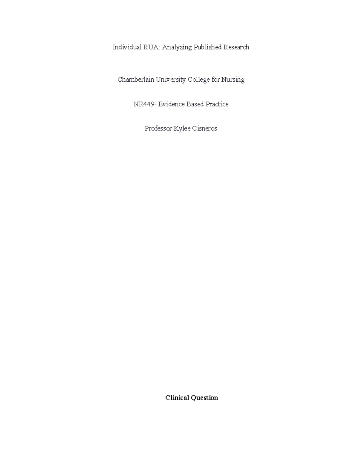 Individual RUA Week 6 - RUA - Individual RUA: Analyzing Published ...