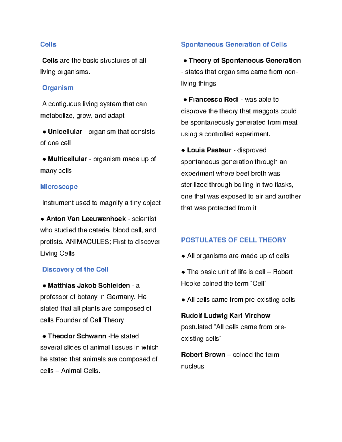 Ultimate Biology Reviewer - Cells Cells are the basic structures of all ...