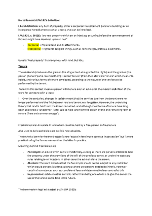 Land 1 pt1 - Introduction to land Land definition: s205(1) Law of ...