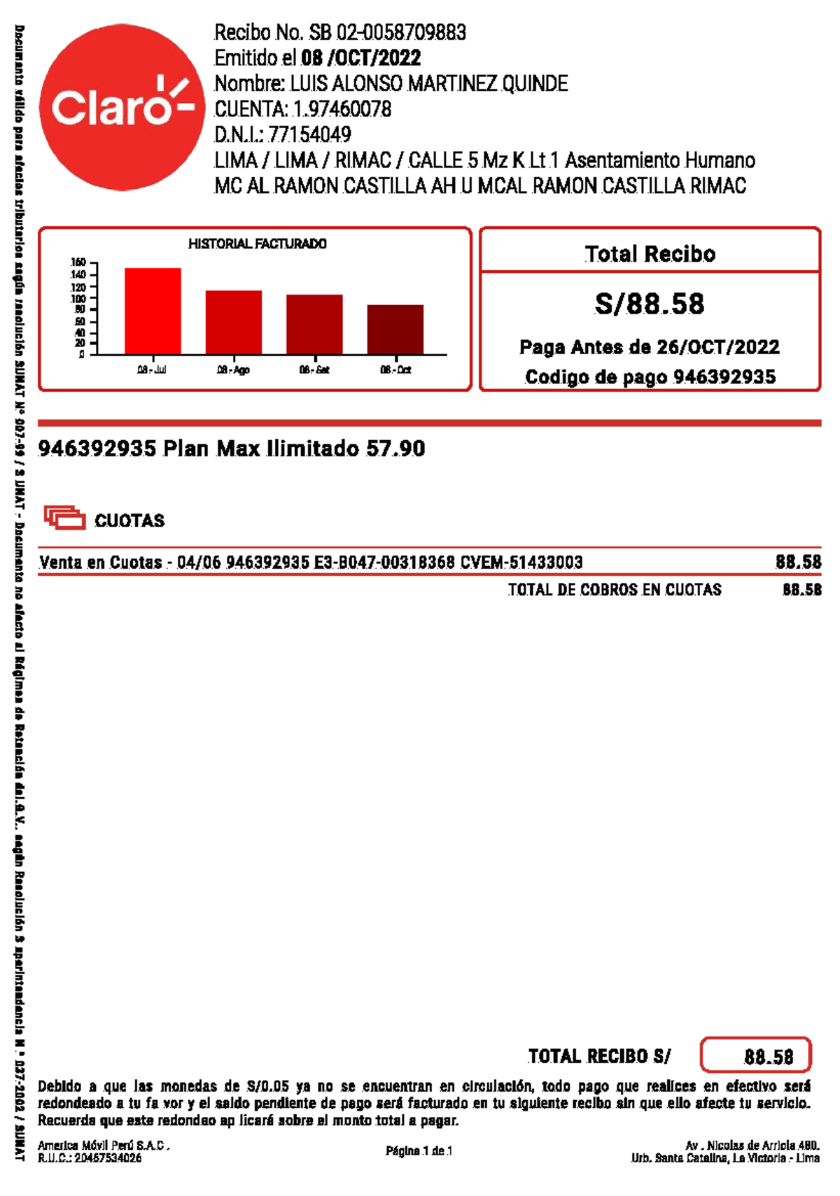 Recibo Claro - 160 140 120 100 80 60 40 08 - Jul 08 - Ago 08 - Set 08 ...