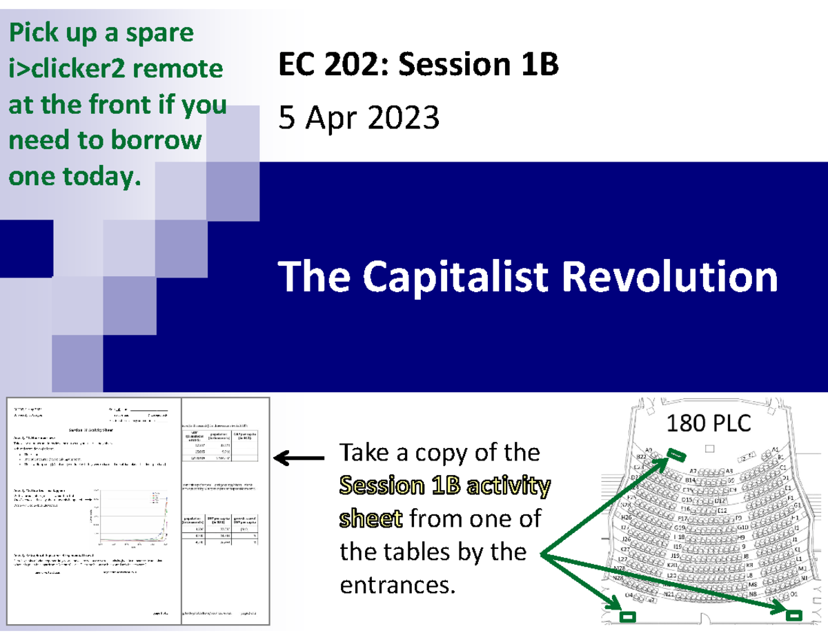 EC 202 - Session 01B - the capitalist revolution - The Capitalist Revolution EC 202: Session 1B ...