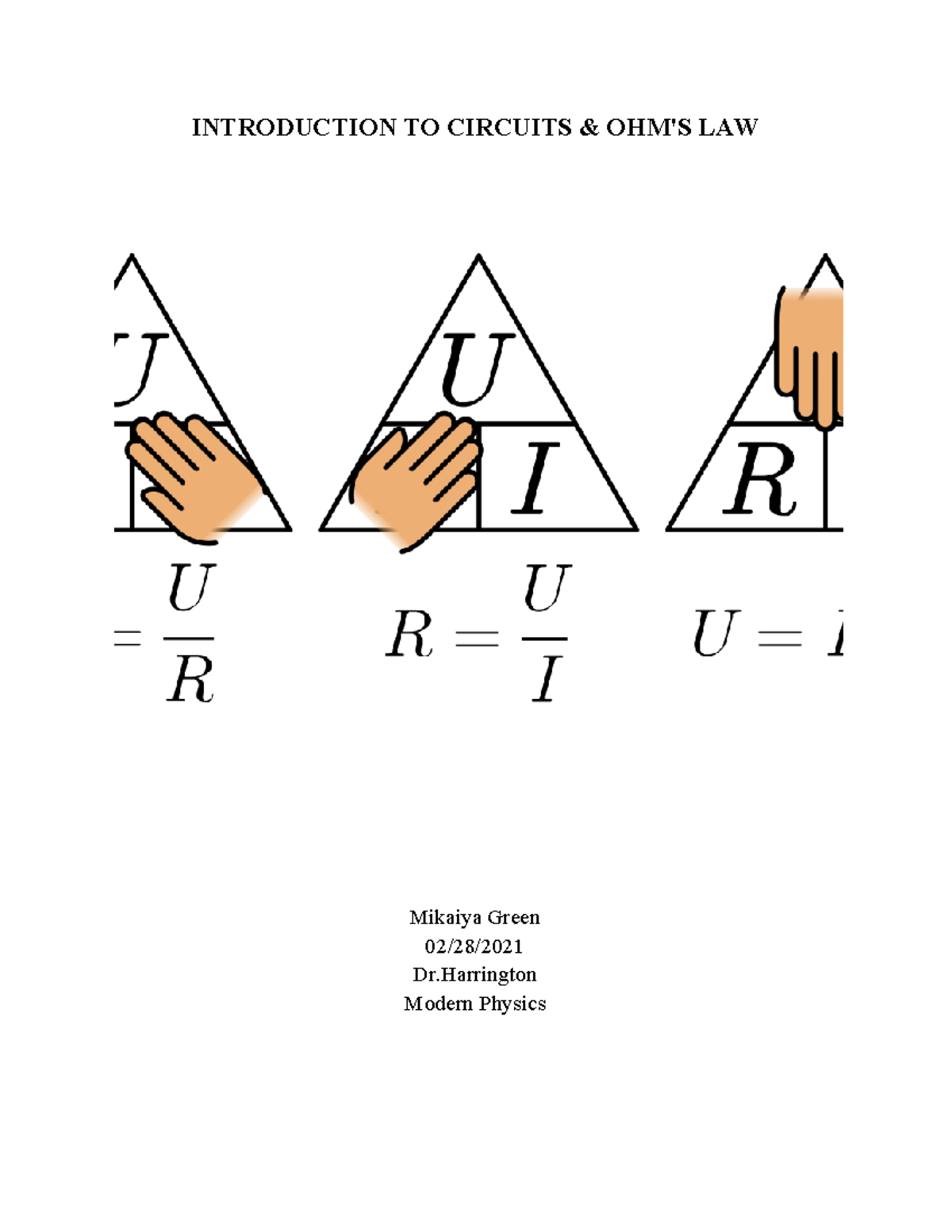 Circuits & OHM'S LAW MG - This is actually from modern physics ...