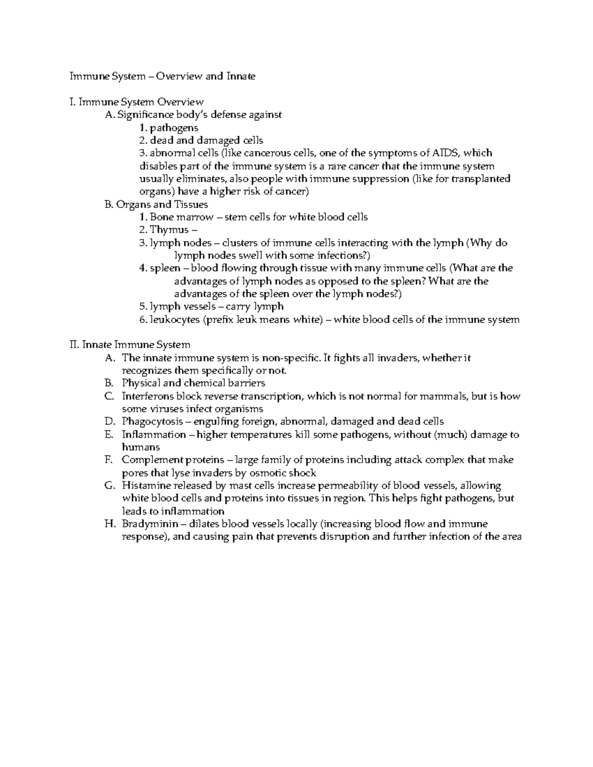 Immune System - Innate - Immune System – Overview and Innate I. Immune ...