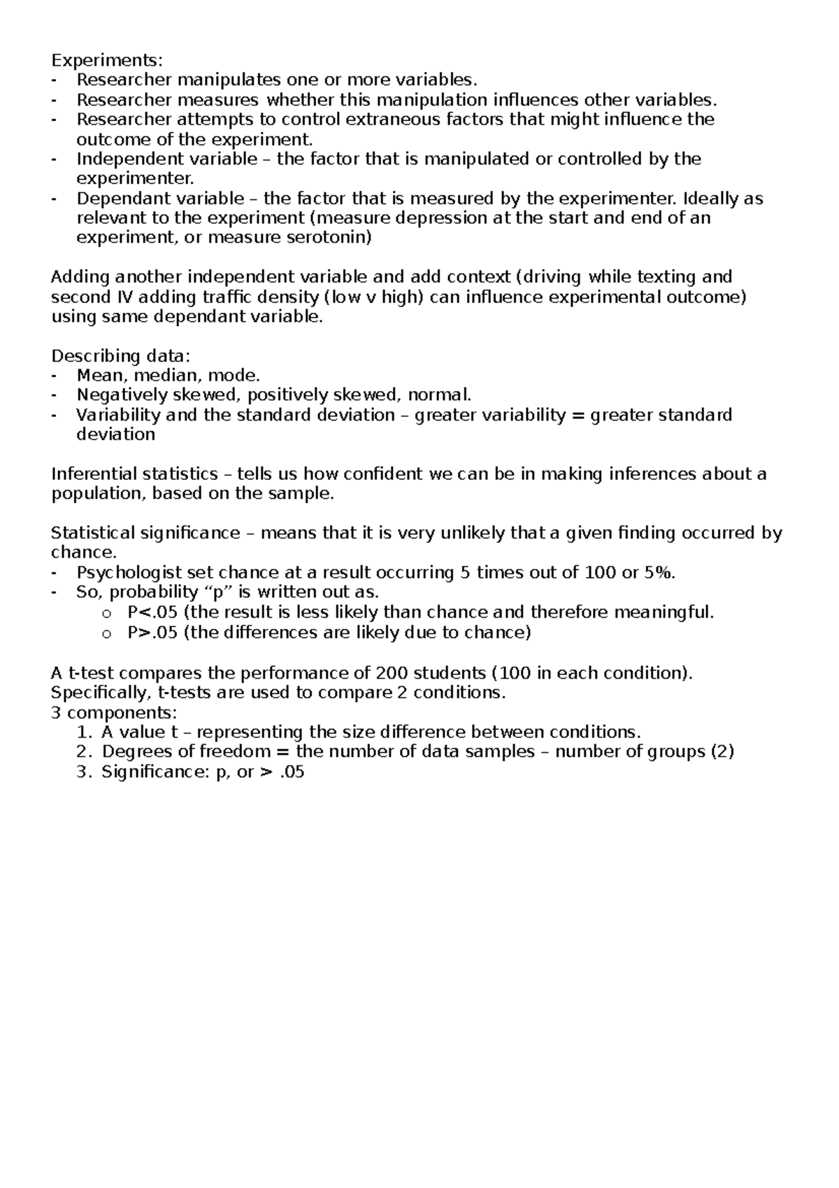 Psych lecture 2 - Experiments and describing data - Experiments ...
