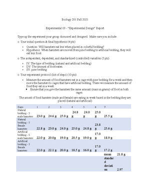 Bio 201 Cell Respiration Report Questions 2021 S3 Fall - TA: Alison ...