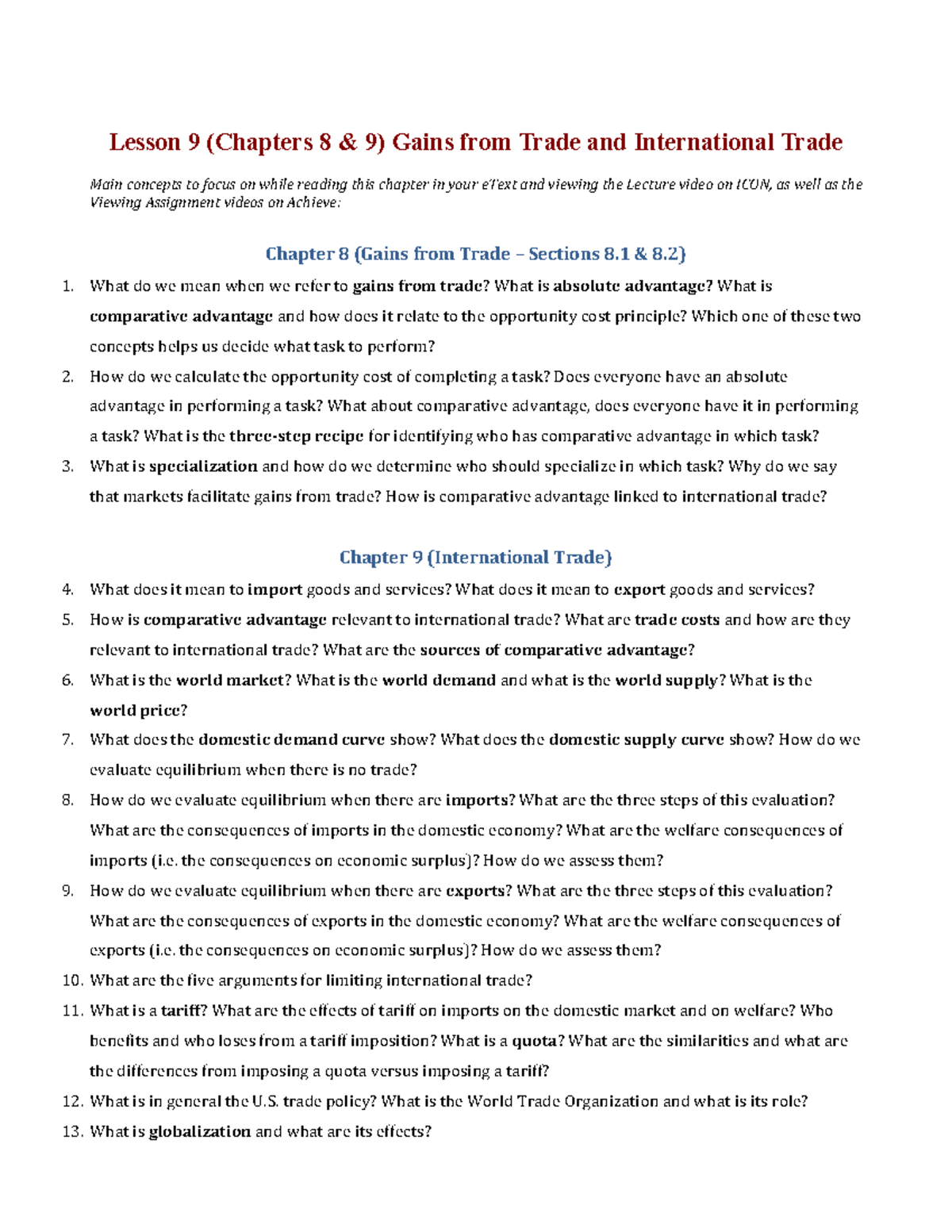 Lesson 9 Chapters 8&9 Study Guide 1100 F20 - Lesson 9 (Chapters 8 & 9 ...