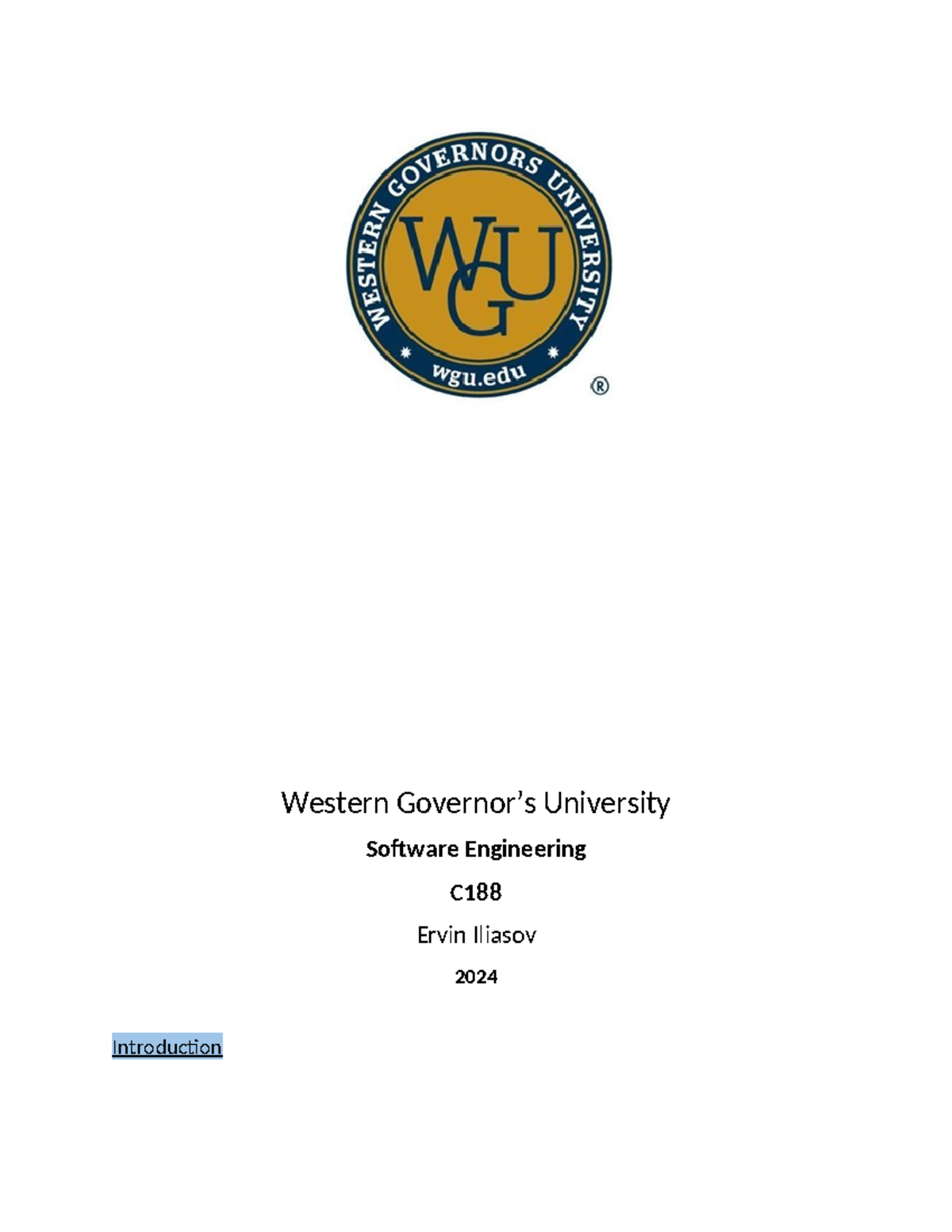 C188 Iliasov - Task1 - Western Governor’s University Software ...