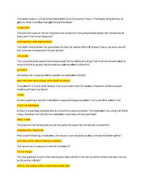 Renal E - A nurse is planning to administer ciprofloxacin (cipro) to a ...