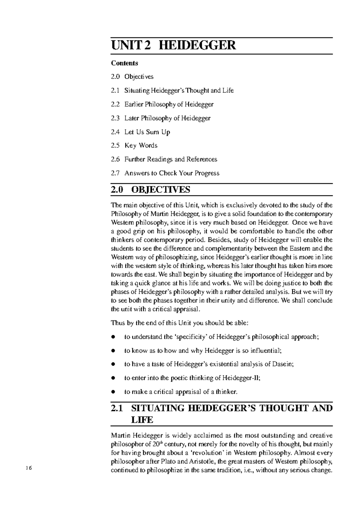 Unit 2unit 1 Lecture Notes 1 On Descartes Ok Read It Carefully Unit2 Heidegger Contents 2 