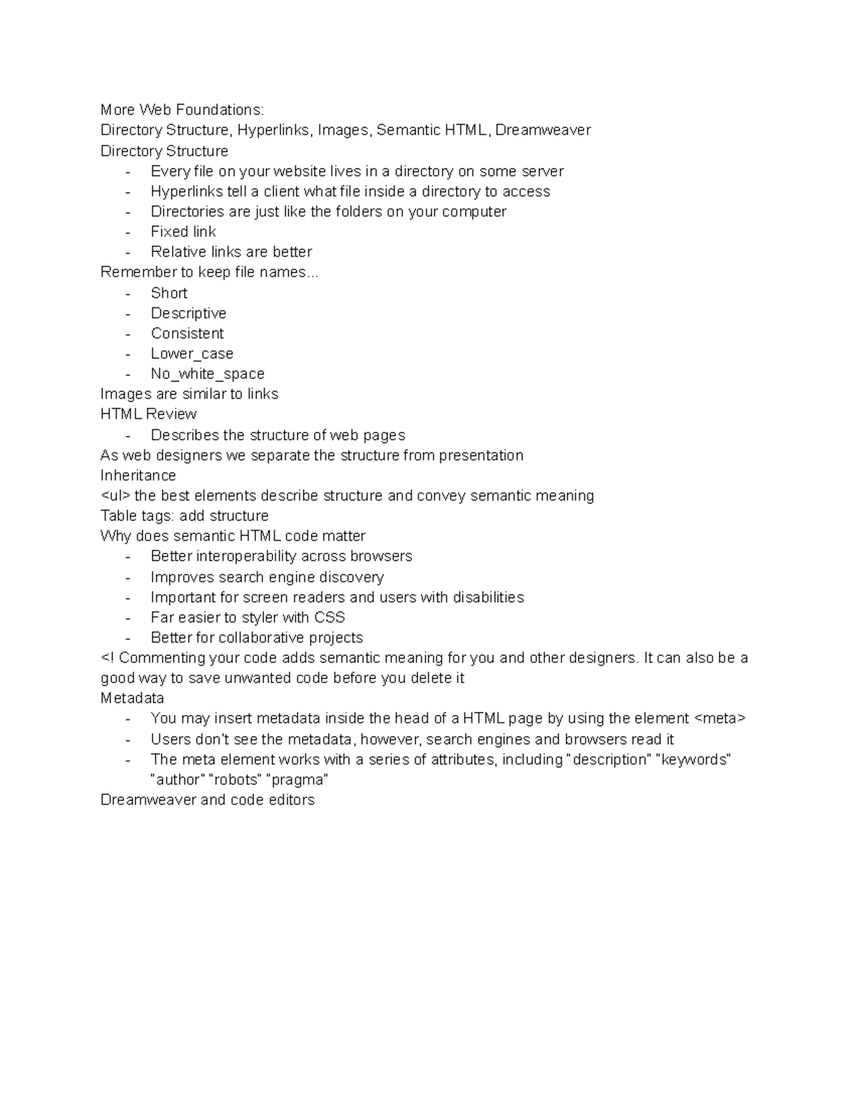 2 26 - Lecture notes 9 - More Web Foundations: Directory Structure ...