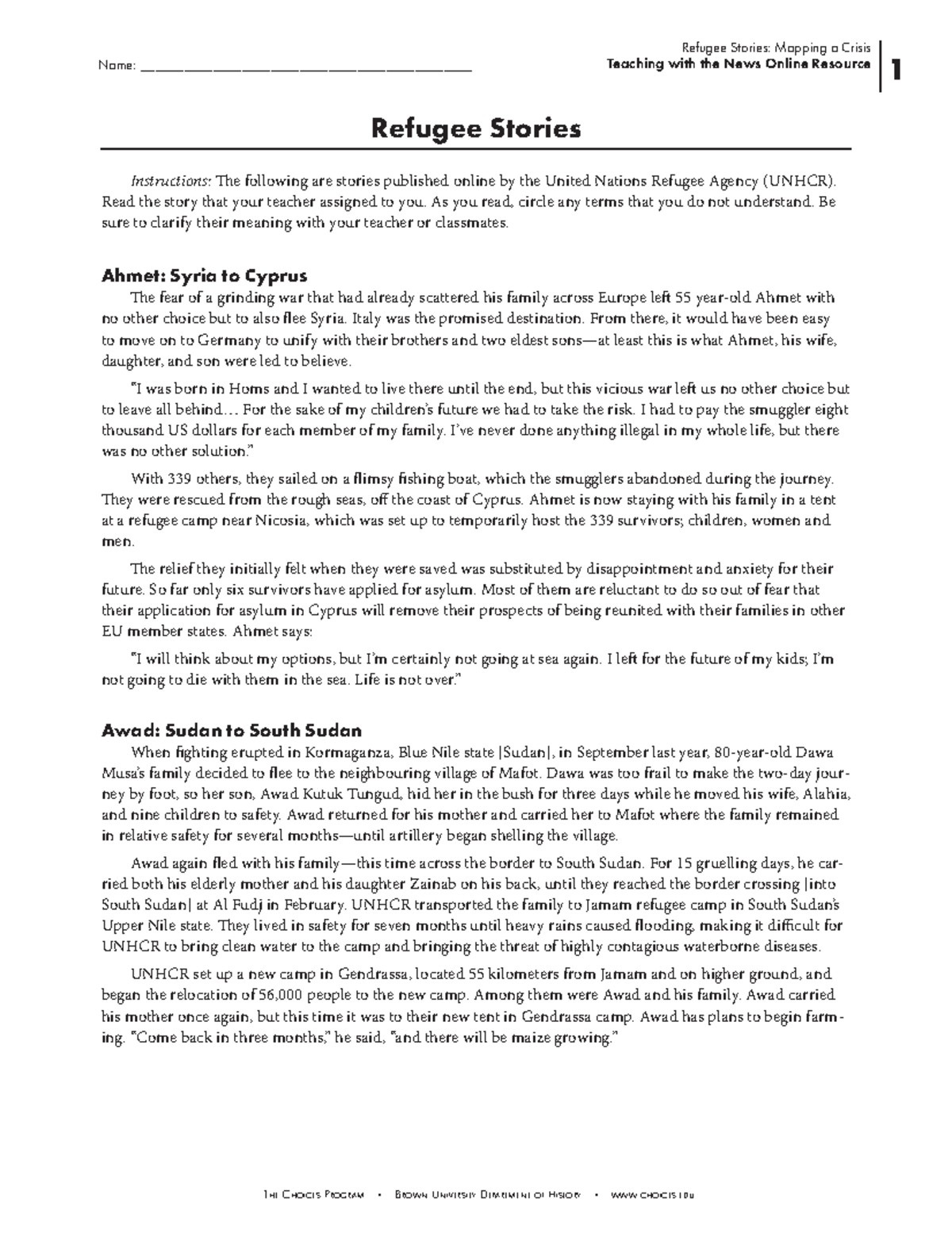 Refugee-Stories-2022 apuntes (must read) (1) - 1 Teaching with the News ...