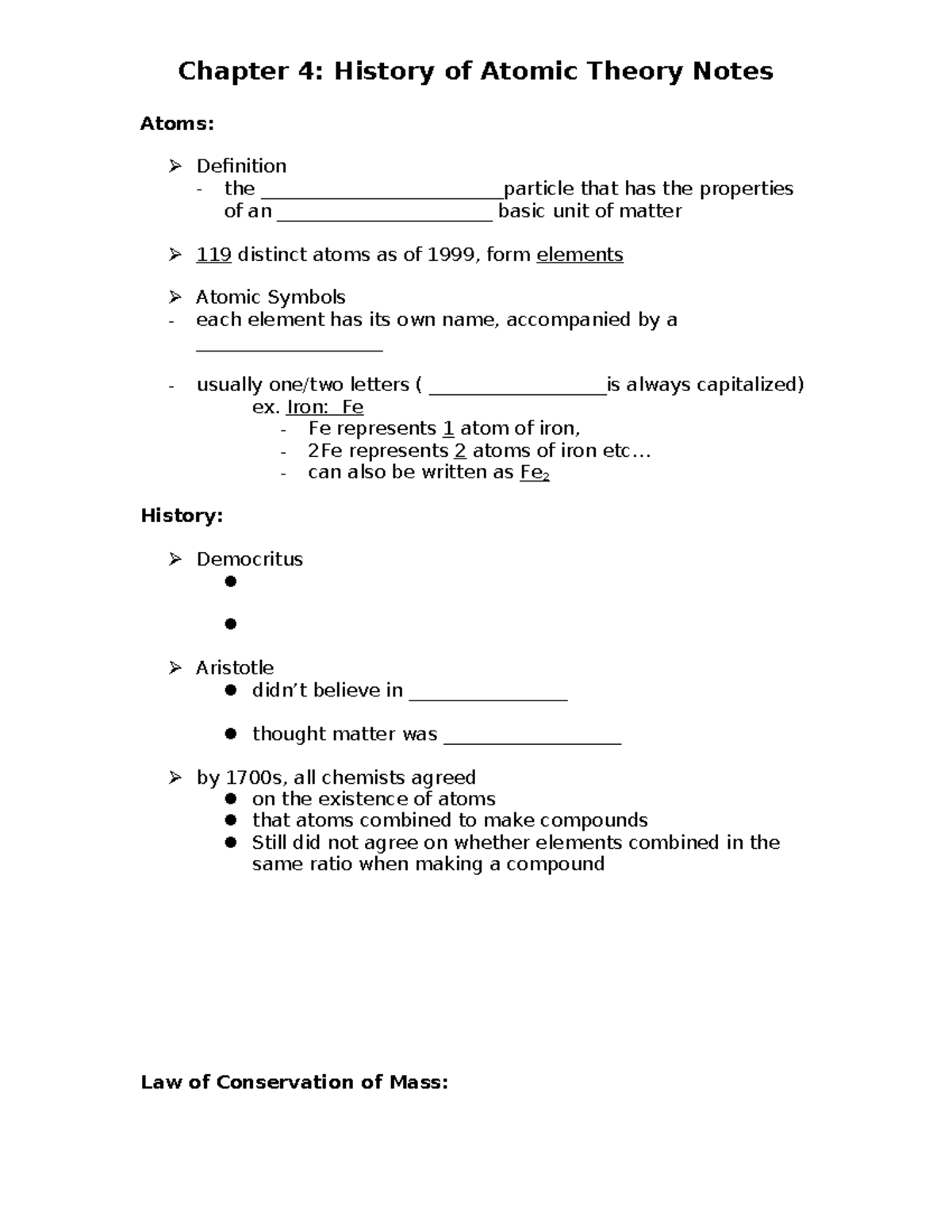 Atomic Theory PPT Outline-1 - Atoms: Definition the ...