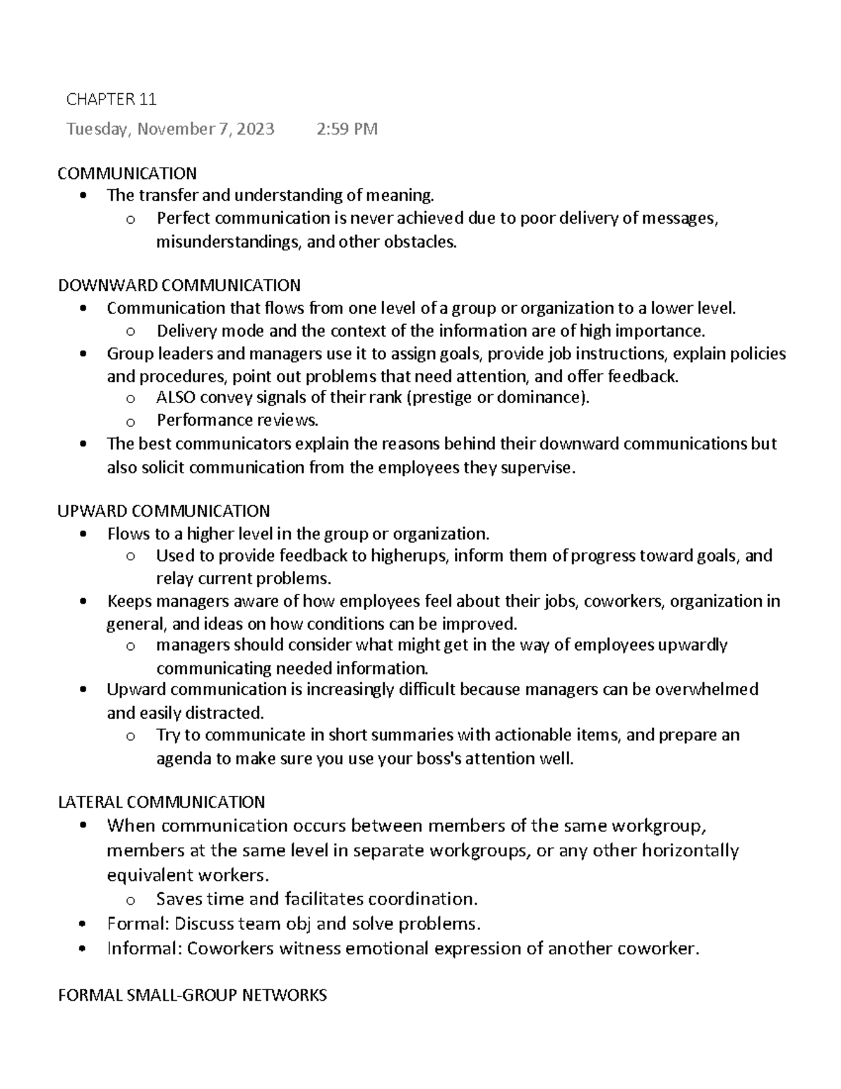 Chapter 11: Communication - COMMUNICATION The transfer and ...