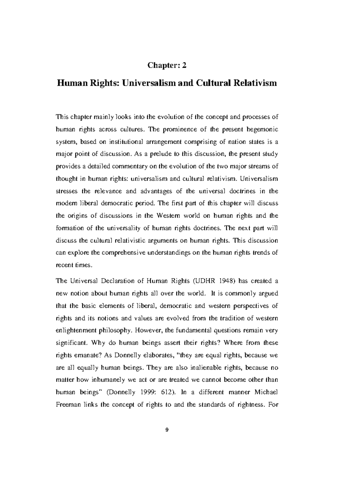 Human Rights Universalismand Cultural Rel - The prominence of the ...