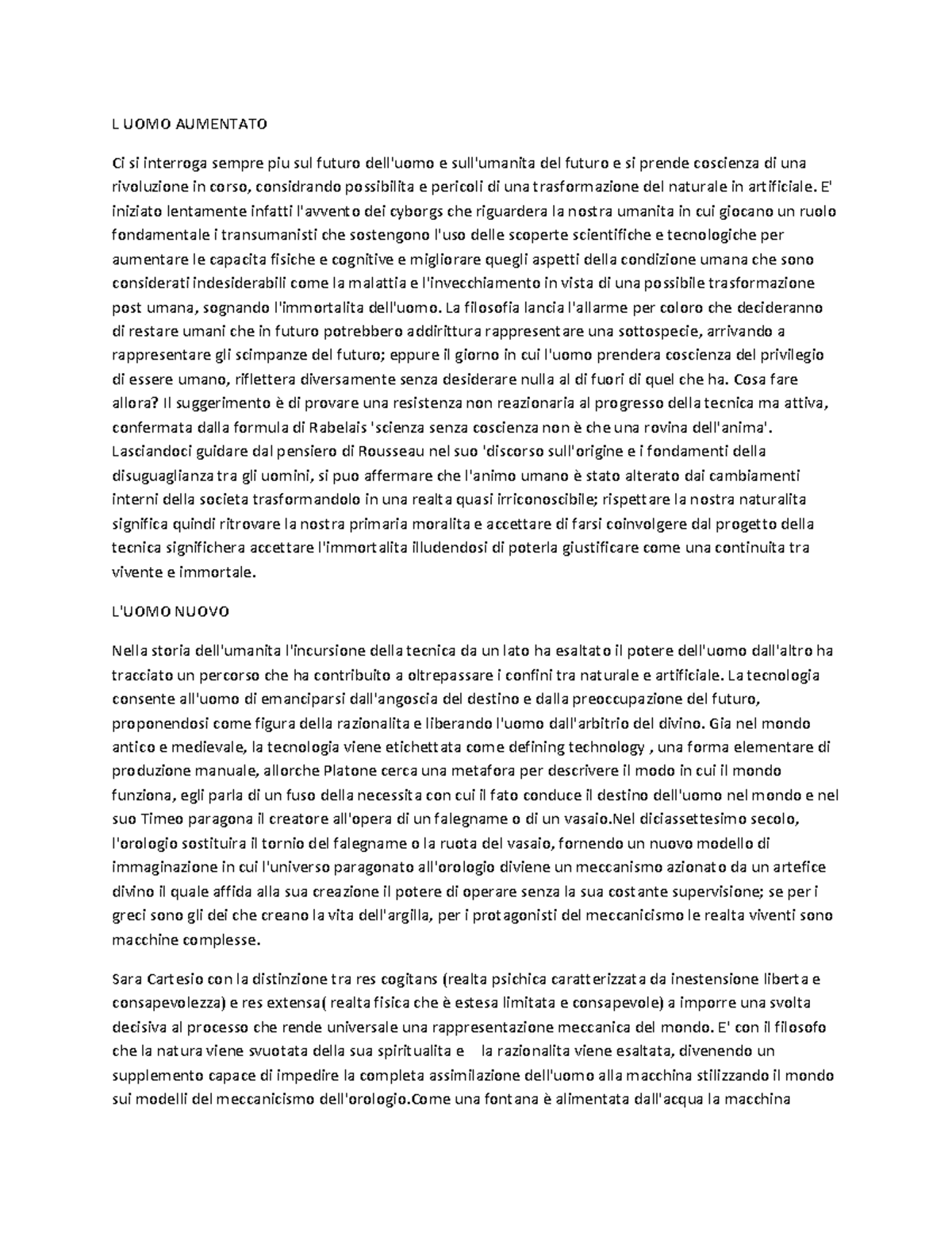 Etica della comunicazione - Warning: TT: undefined function: 32 L UOMO AUMENTATO Ci si interroga ...