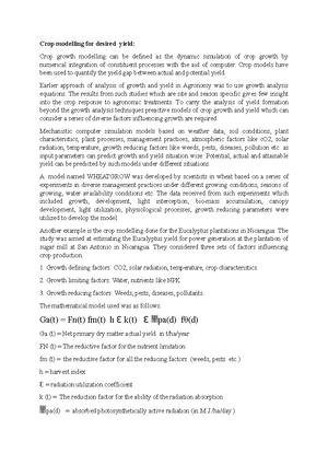 Esson-9- Concept of ideal plant type - Lesson-9: Crop Ideotypes The ...